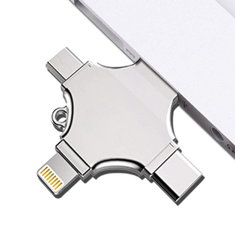 4-IN-1 SMART USB DRIVE - COMPATIBLE WITH IPHONE, TABLETS, & NEW ANDROIDS