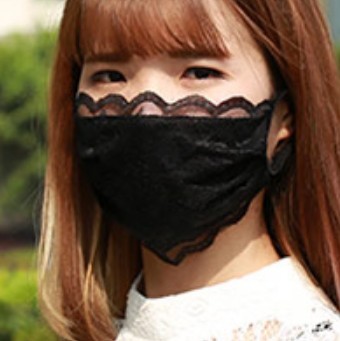 Reusable Black Lace Face Cover mask (Cute)