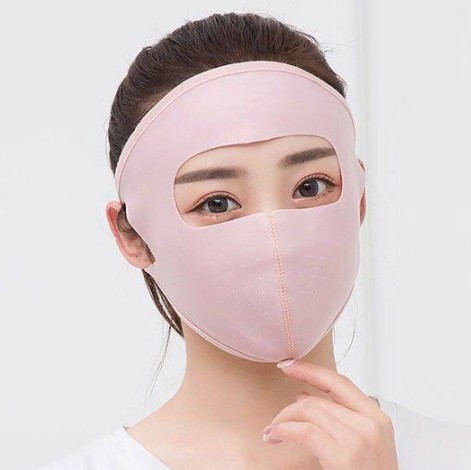 Pink Whole Face Cover Mask Reusable (Cute)