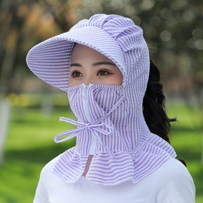 Cute Purple Face Cover Scarf With Cap (Must-Have)