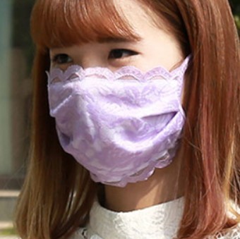 Reusable Purple Lace Face Cover mask (Cute)