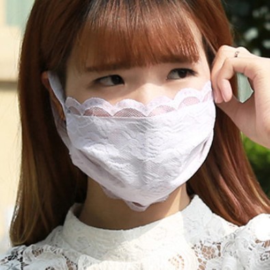 Reusable White Lace Face Cover mask (Cute)