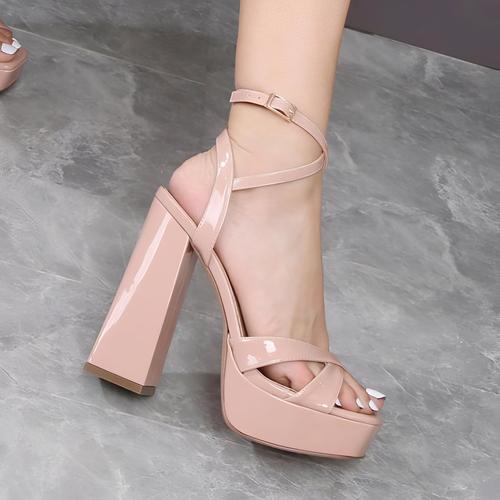 Victoria's Chic Chunky Pink Platform Sandals