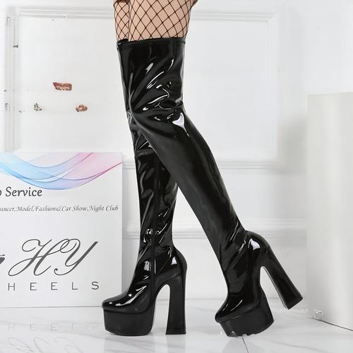 Claudia's Chic Thigh-Highs Platform Boots