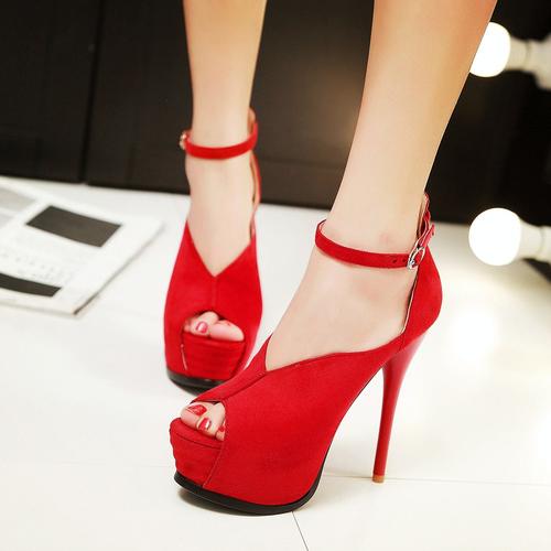 Hot Red Platform Stiletto Heels (Sexy)