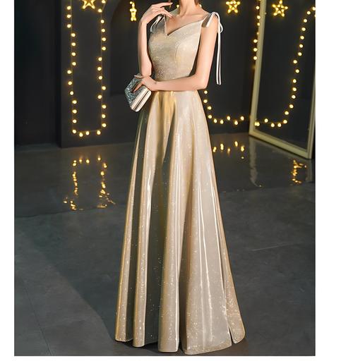 Gold Sparkle Formal Evening Gown (Elegant)