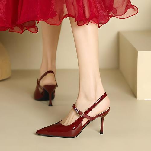 Valentina's Glamorous Evening Dark Red Pumps