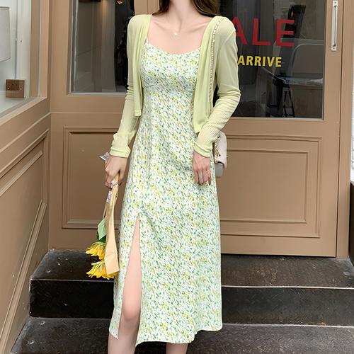 Green Spaghetti Strap Maxi Dress (Elegant)