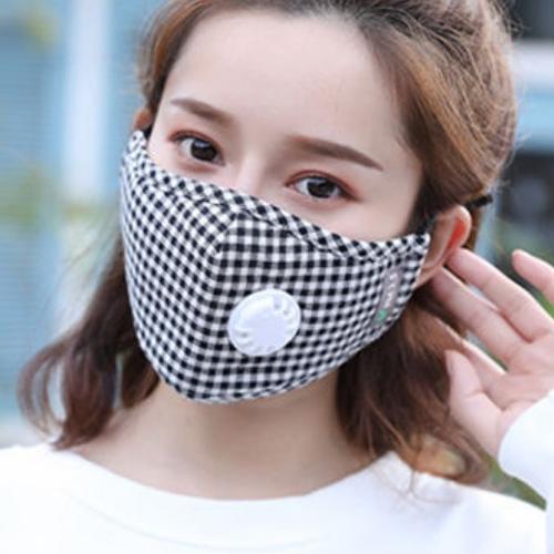 Black Striped Face Cover mask With Changeable Filter (Cute)