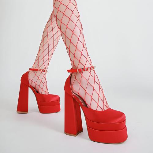 Victoria's Chic Hot Red Platform Pumps