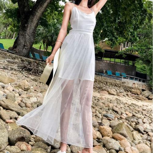 White Evening Dress With Sheer Train (Beautiful)