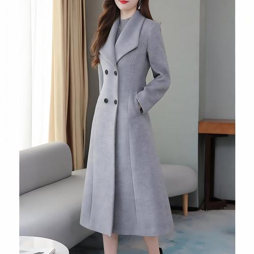 Emma's Elegant Long Grey Coat