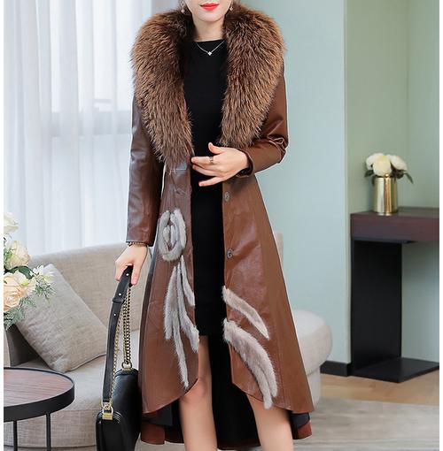 Brown Long Spring Coat With Fur Cuffs (Beautiful)