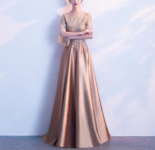 Gold Long Evening Dress (Elegant)