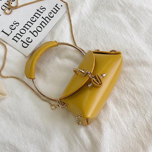 Very Small Yellow Purse With Circle Handle (Cute)