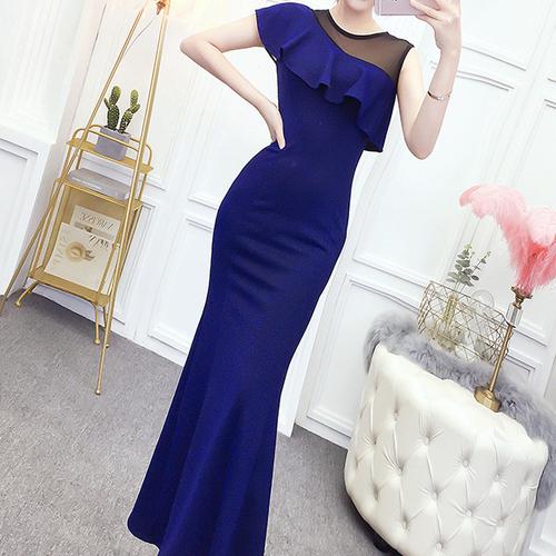 Blue Formal Long Classy Fishtail Dress (Stunning)
