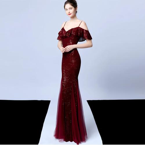 Ruby's Radiance Sequin Red Gown