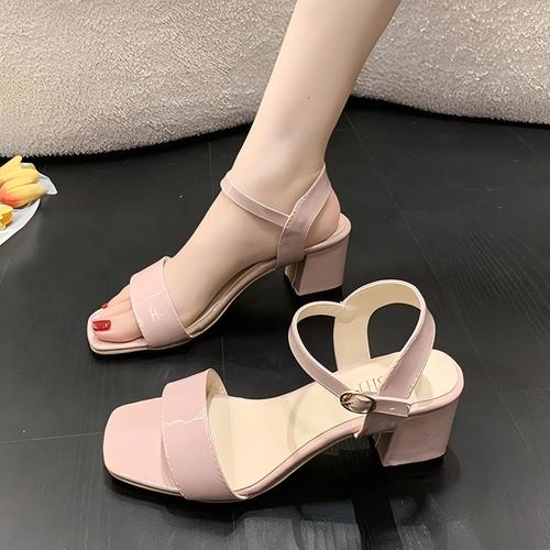 Ava’s Blush Pink Block Heels Sandals