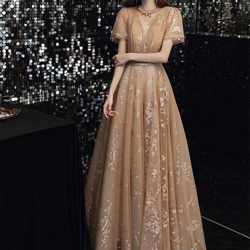Gold Glitter Formal Gown (Stunning)