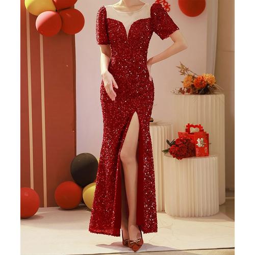 Red Sparkle Evening Dress Gown (Elegant)