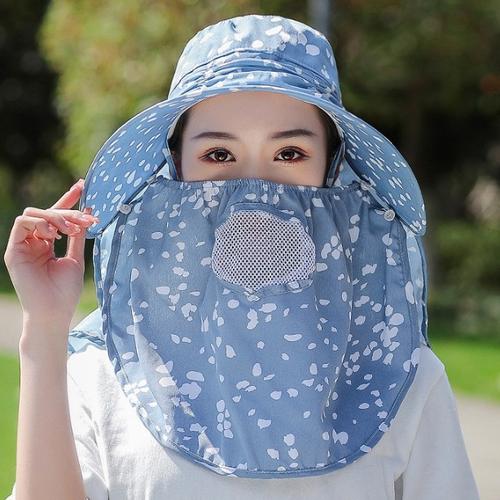 Cute Sky Blue Face Cover Veil With Hat (Cute)