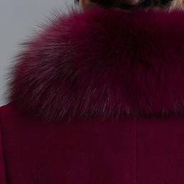Seraphina's Winter Elegant Maroon Fur Long Coat