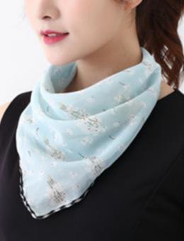 Sky Blue Floral Face Cover Veil (Cute)