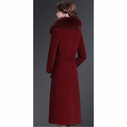 Seraphina's Winter Elegant Maroon Fur Long Coat