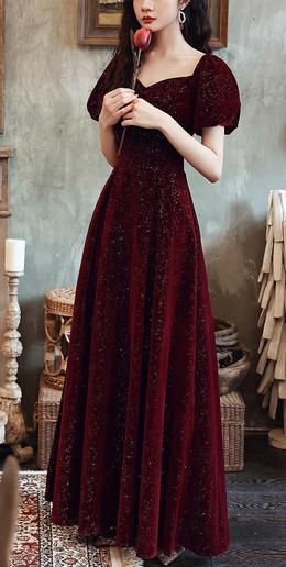 Wine Red Glitter Formal Gown (Stunning)
