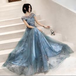 Seraphina Dusty Blue Fairycore Ethereal Dress Gown