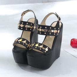 Black Platform Wedge Sandals (Sexy)