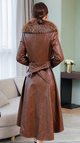 Brown Long Spring Coat With Fur Cuffs (Beautiful)