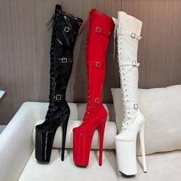 Scarlet Sensation Thigh-High Red Stiletto Boots