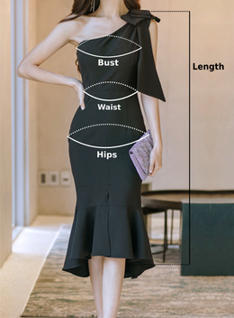 Black One Shoulder Bodycon Midi Dress