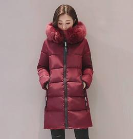 Red Women's Down Parka With Fur Hood (beautiful)