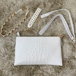 Pure White Faux Crocodile Leather Handbag (Stunning)