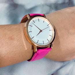 Hot Pink Minimalist Strap Watch