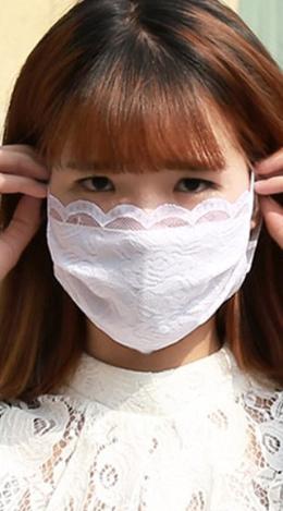 Reusable White Lace Face Cover mask (Cute)