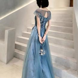 Seraphina Dusty Blue Fairycore Ethereal Dress Gown