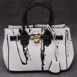 White And Black Crocodile Small Handbag (Stunning)