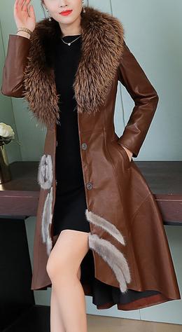 Brown Long Spring Coat With Fur Cuffs (Beautiful)