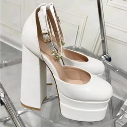 Victoria's Chic White Platform Pumps