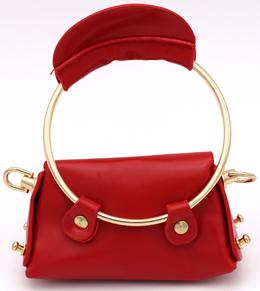 Very Small Hot Red Purse With Circle Handle (Cute)