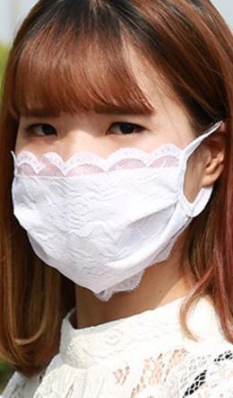 Reusable White Lace Face Cover mask (Cute)
