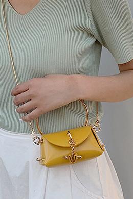 Very Small Yellow Purse With Circle Handle (Cute)