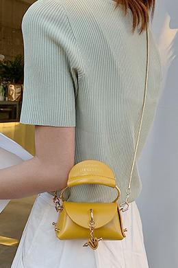 Very Small Yellow Purse With Circle Handle (Cute)