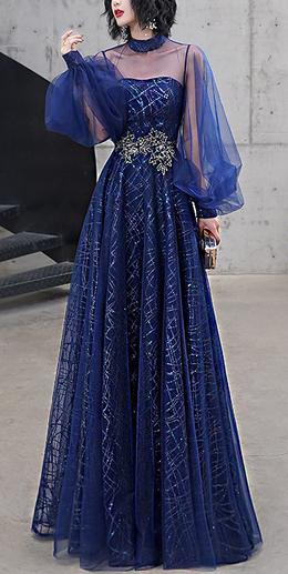 Royal Blue Princess Evening Dress (Stunning)