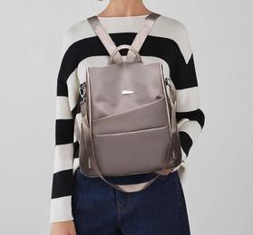 Silver Ladies Backpack Purse With Pockets (Cute)