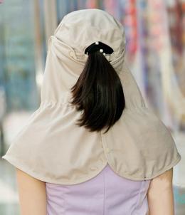 Beige Veil Face Cover With Cap (Cute)