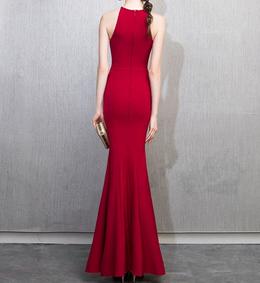 Red Evening Dress With Side Split (Stunning)